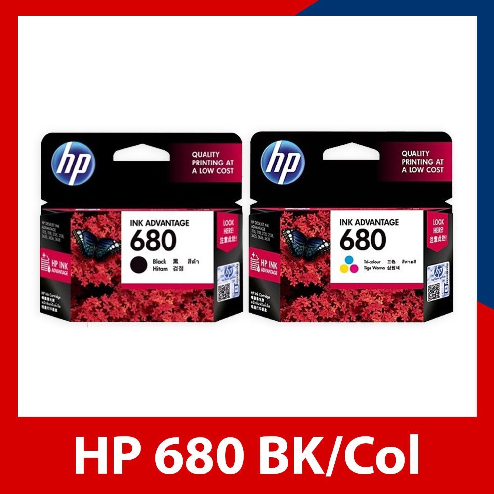 Hp 680 Black Hp 680 Tri-color หมึกพิมพ์แท้ 100 % สำหรับ HP DeskJet IA ...