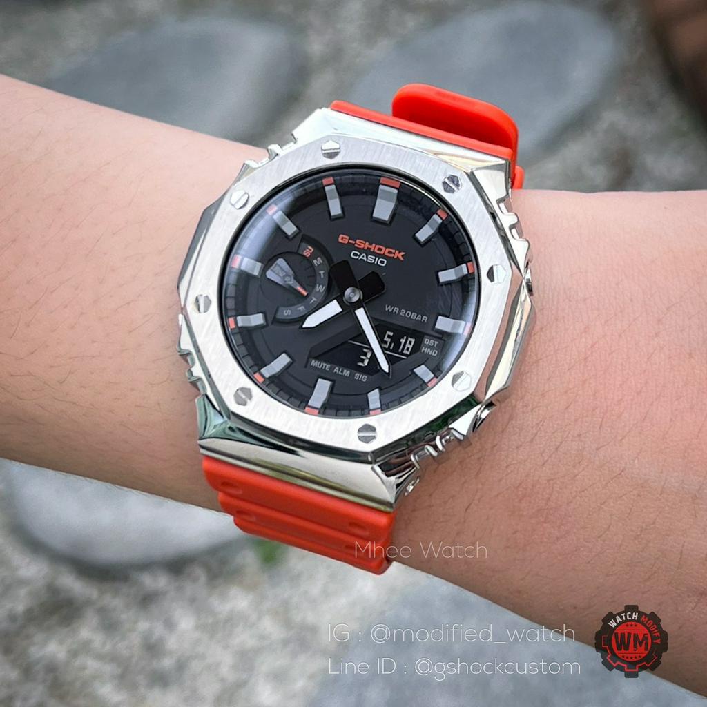 G-Shock Casioak Silver Orange | Shopee Thailand