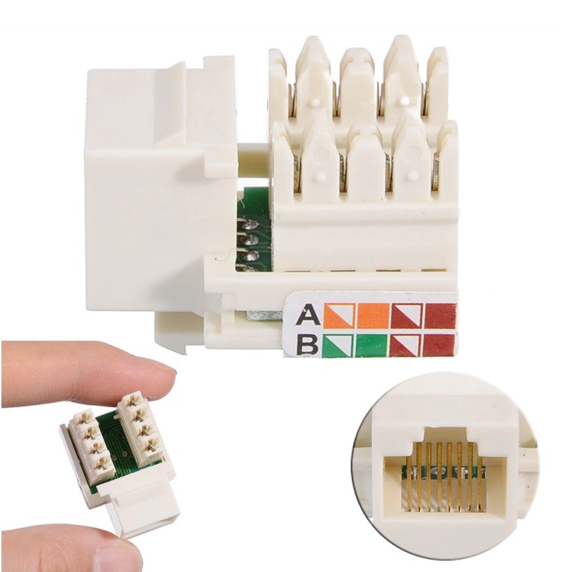 หัว RJ45 ตัวเมีย ( 5,10PCs )Connectors RJ45 CAT5e Keystone Jack ...