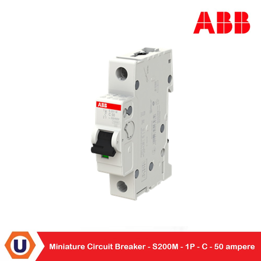 ABB รหัส S201M-C50 เมนเซอร์กิตเบรกเกอร์ 1P, 50A, 10kA ป้องกันการใช้กระแสไฟเกินกำหนด | Ucanbuys ...