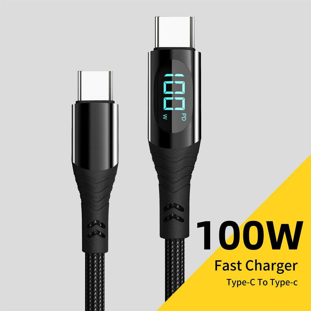7a 100W ประเภท C Digital Display Cable Fast ชาร์จ USB C ข้อมูลสําหรับ ...