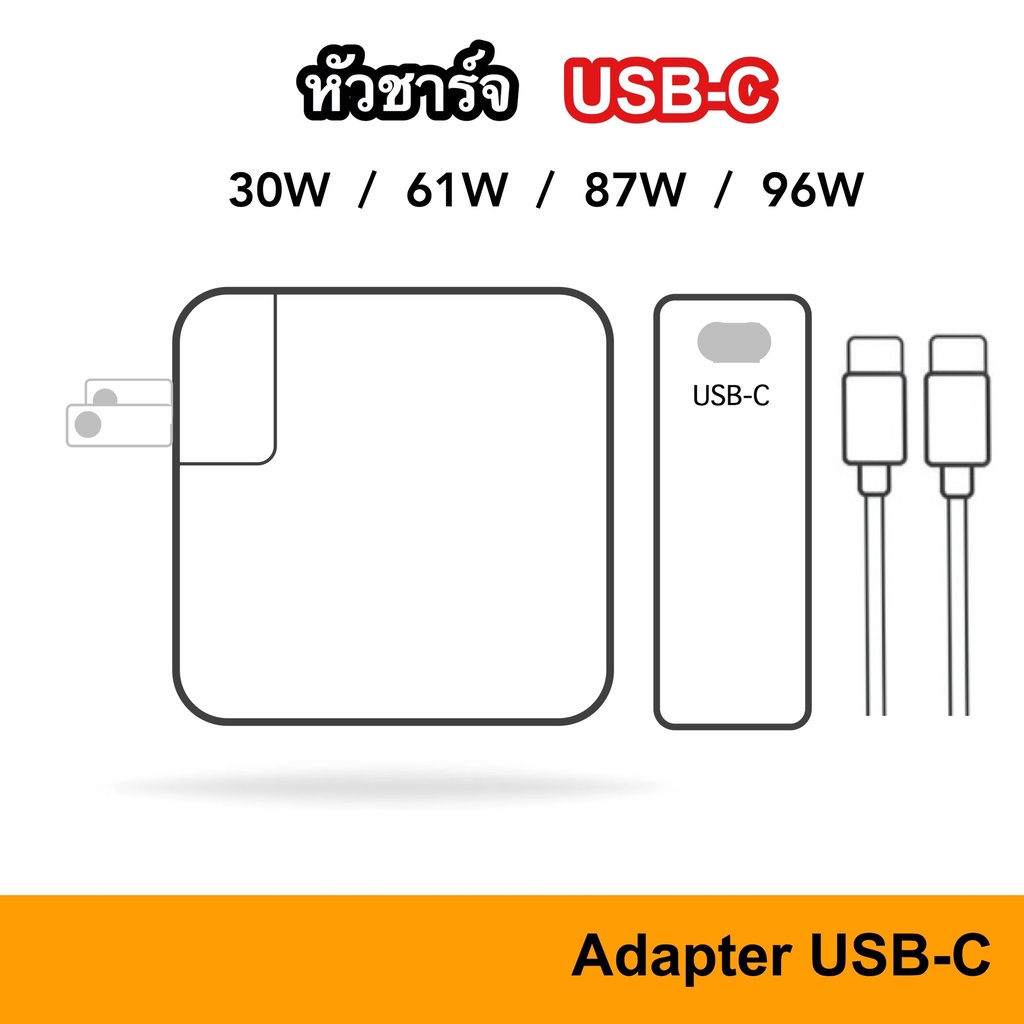 Adapter Charger USB-C อะแดปเตอร์ 30W 61W 87W 96W 140W หัวชาร์จ เต้า ...