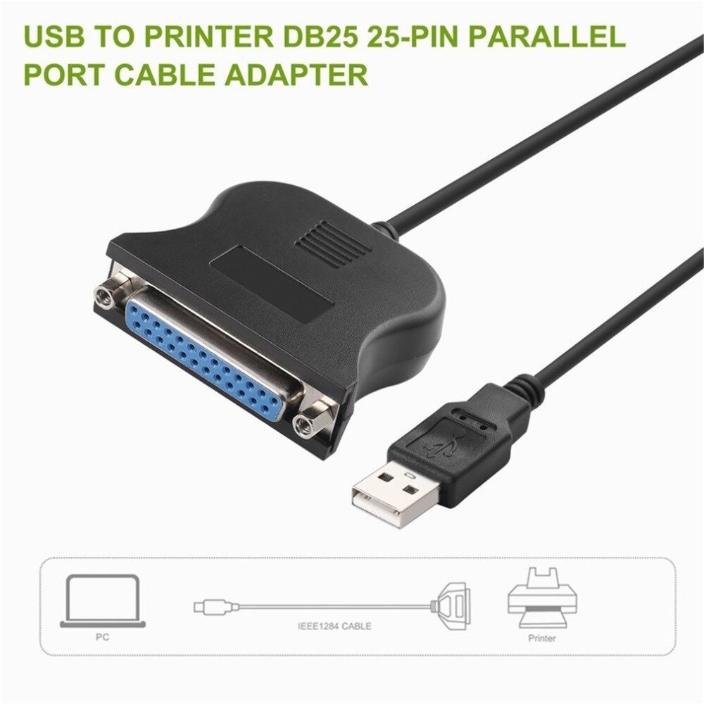 สายแปลง USB to 25Pin DB25 Parallel Printer Cable Adapter Cord Converter ...