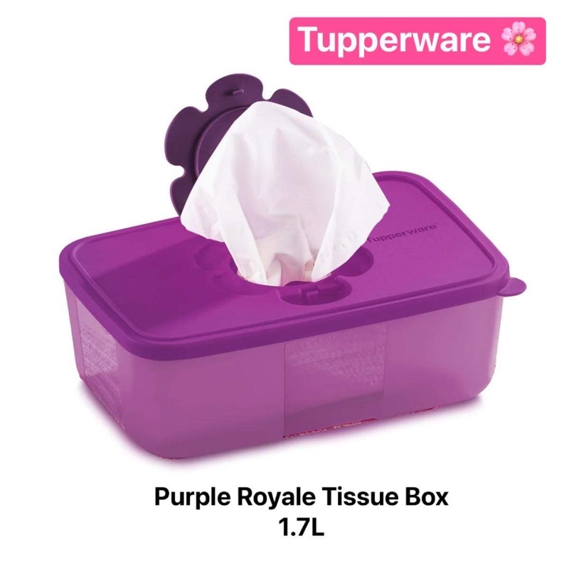 กล่องใส่ทิชชู่ Tupperware รุ่น Purple Royale Tissue Box 1.7L | Shopee ...