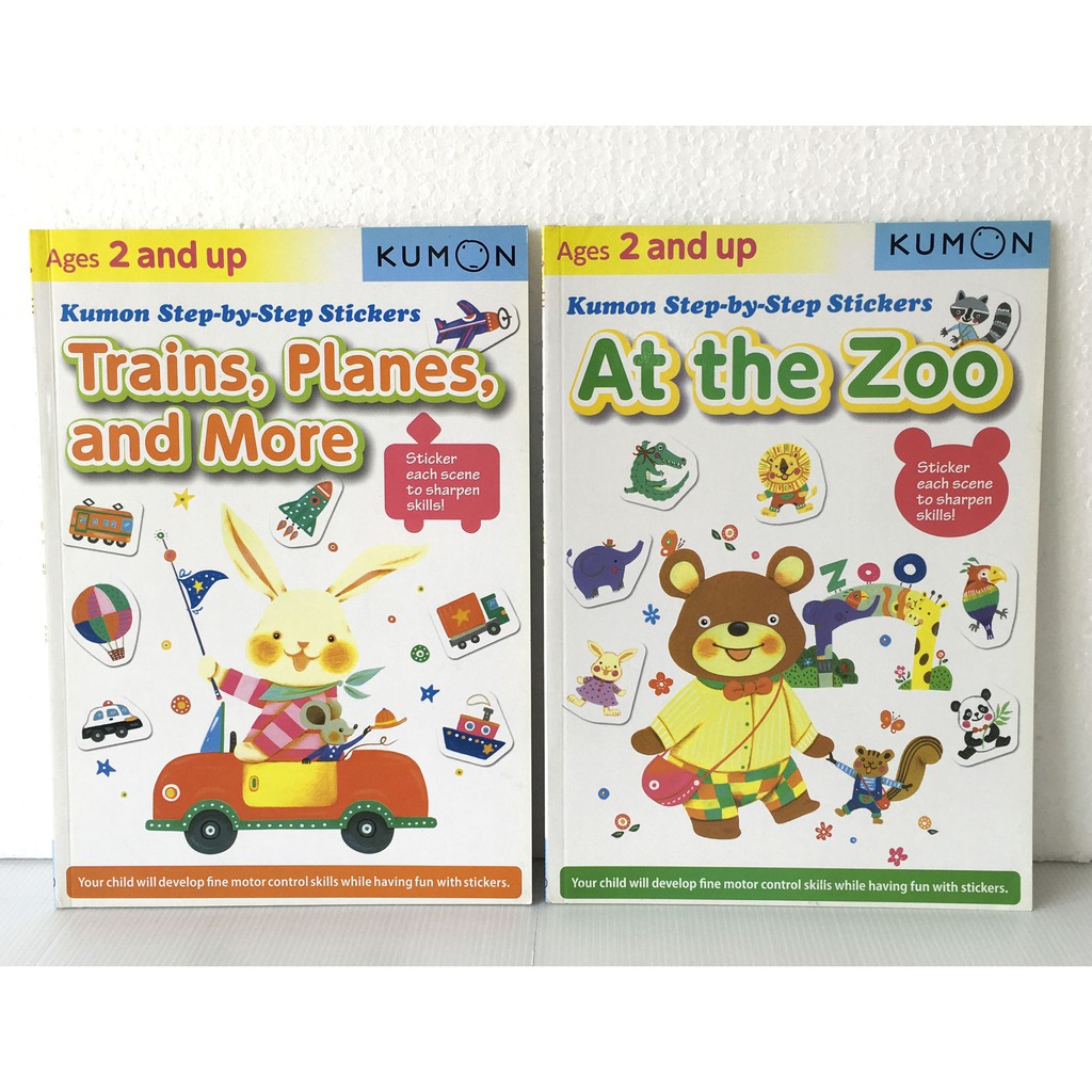 Kumon Step by Step Sticker หนังสือสติ๊กเกอร์ 2 เล่ม สำหรับเด็ก 2 ขวบ ...