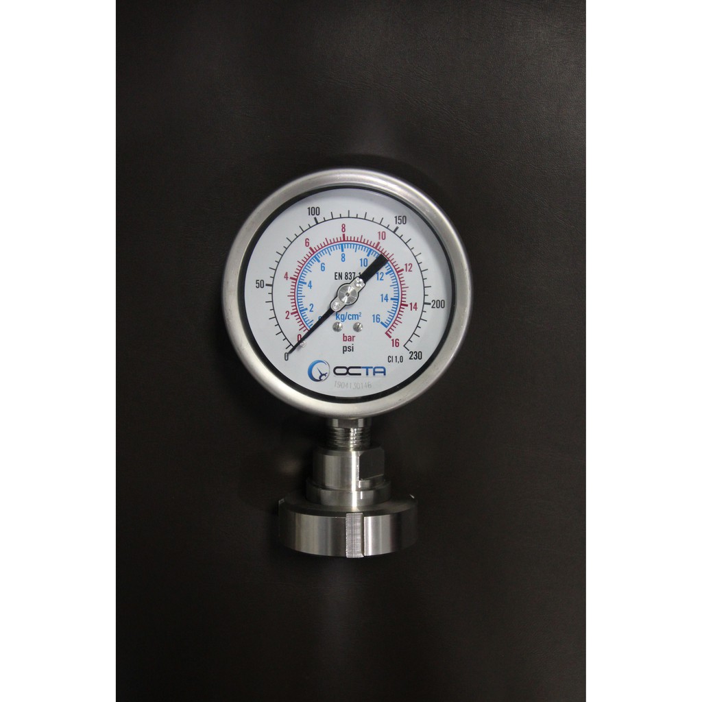 OCTA Pressure Gauge 4" + Flush Diaphragm เกจวัดแรงดัน หน้าปัด4″ เกลียว ...