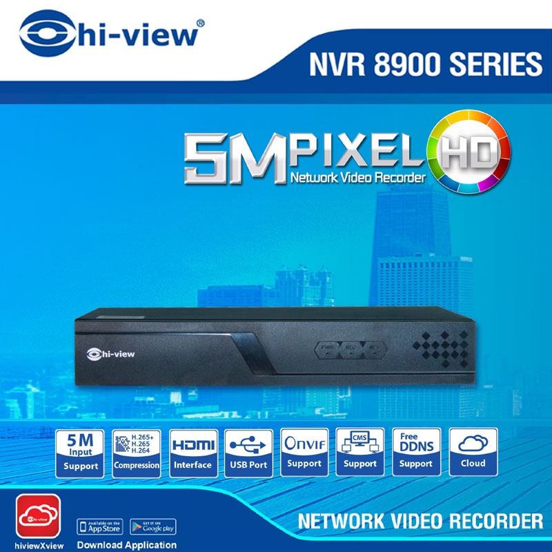 Hi-view เครื่องบันทึก NVR 16Ch 5MP รุ่น HP-8916-V1 | Shopee Thailand