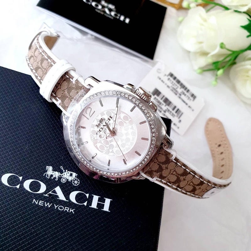 🎀 (สด-ผ่อน) นาฬิกา Coach Womens 14503148 BOYFRIEND Signature Brown Gold ...