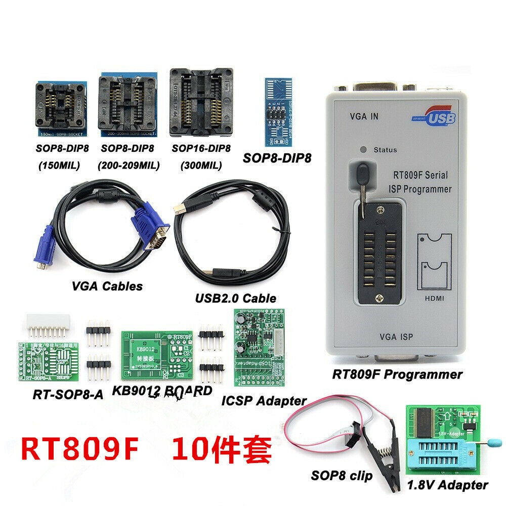 Original RT809F ISP โปรแกรมเมอร์/ RT809 Lcd Usb โปรแกรมเมอร์ซ่อมเครื่องมือ 24-25-93 Serise IC ...