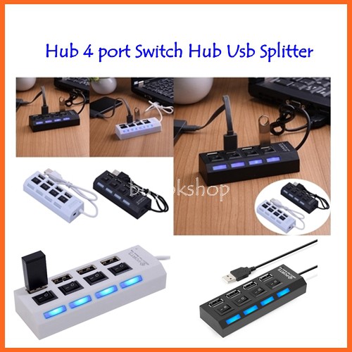 HUB 4 Ports Mini High Speed USB 2.0 Portable USB Hub 480 Mbps Switch ...