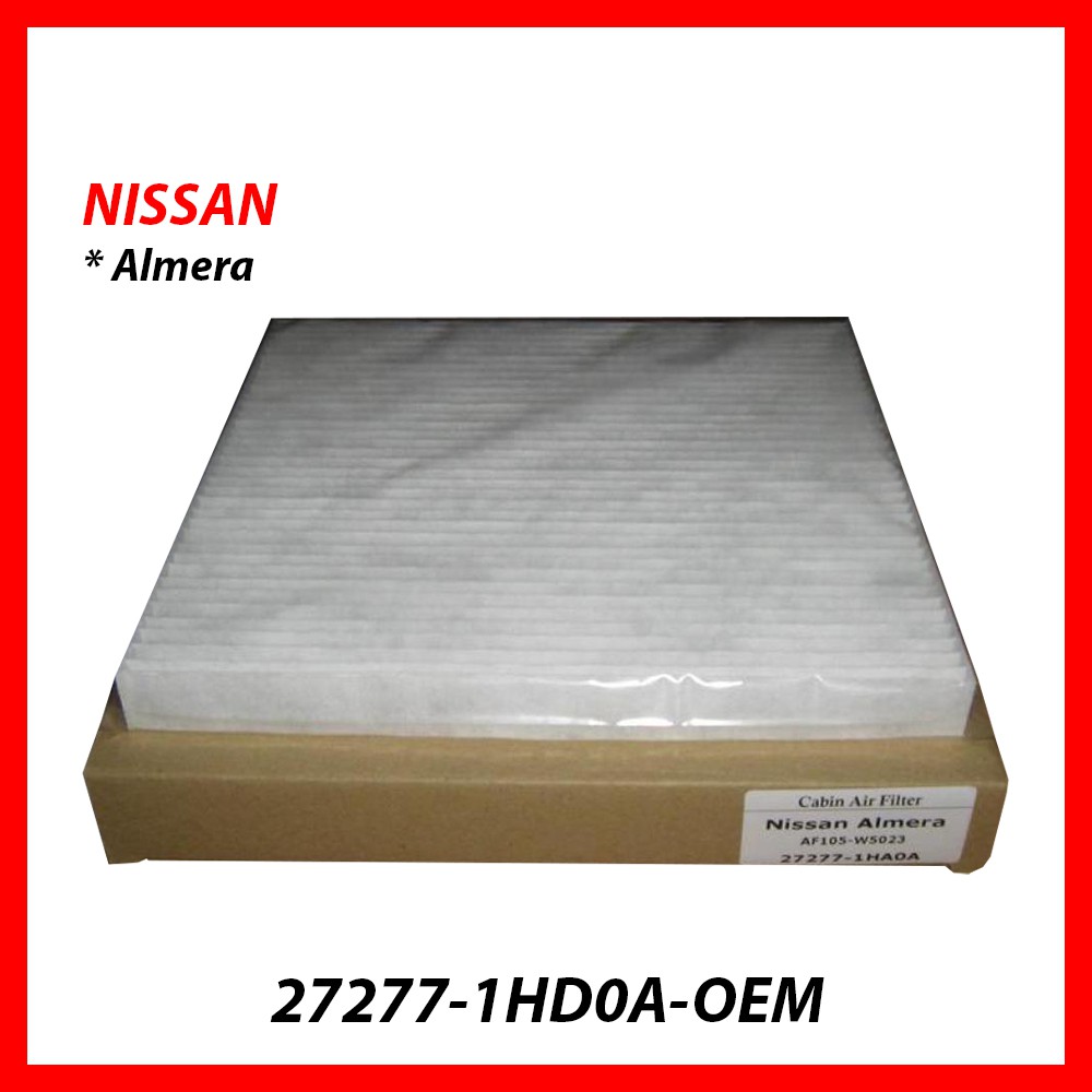 Oem ไส้กรองอากาศในห้องโดยสาร - Nissan Almera (27277-1HD0A-OEM) | Shopee ...