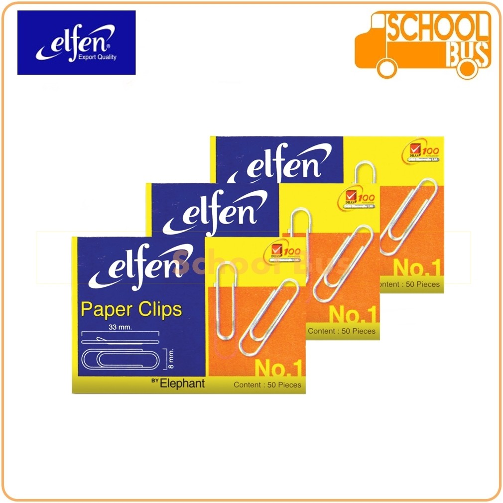 ลวดเสียบ กระดาษ Elfen เอลเฟ่น No.1 แบบกลม 33 มม. Paper clip | Shopee ...