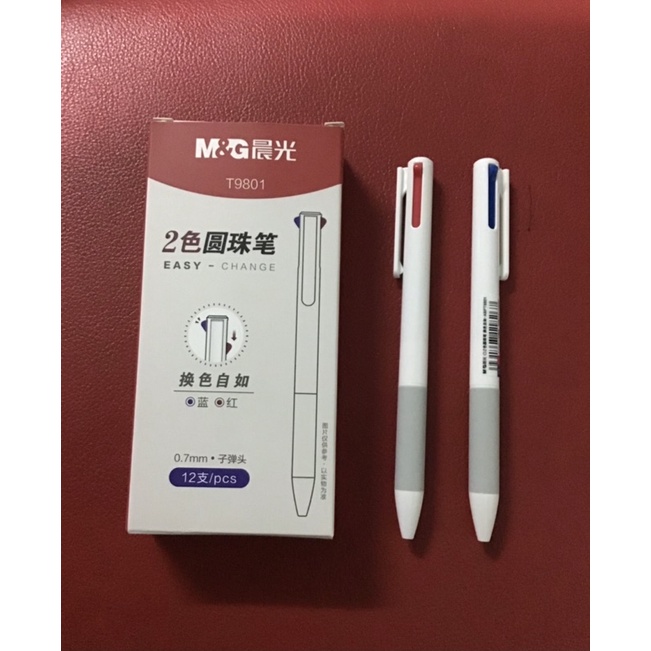 M&G T9801 ปากกา 2 in 1 ลูกลื่น 0.7 หมึก 2 สี น้ำเงิน แดง ในด้ามเดียว ...