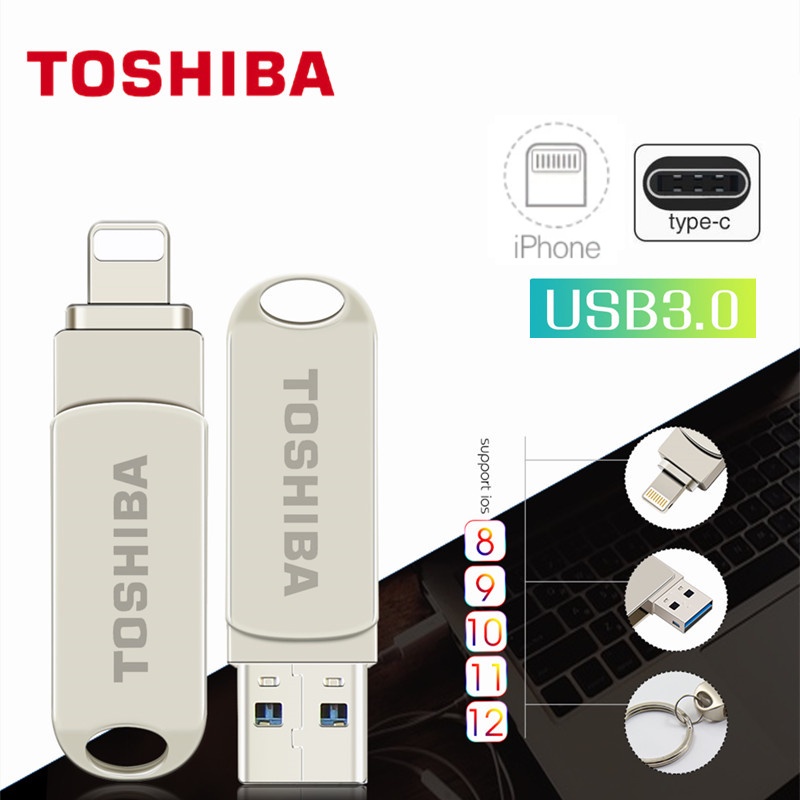 2in1 แฟลชไดรฟ์ Type-c/ios Pendrive 512GB U Disk โลหะ USB 3.0 กันน้ํา ...
