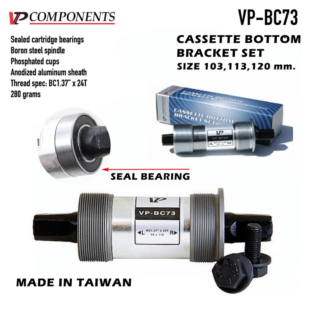 กะโหลกเหลี่ยม จักรยาน VP-BC73/ ลูกปืน Seal Bearing/ BB shell 73 | Shopee Thailand