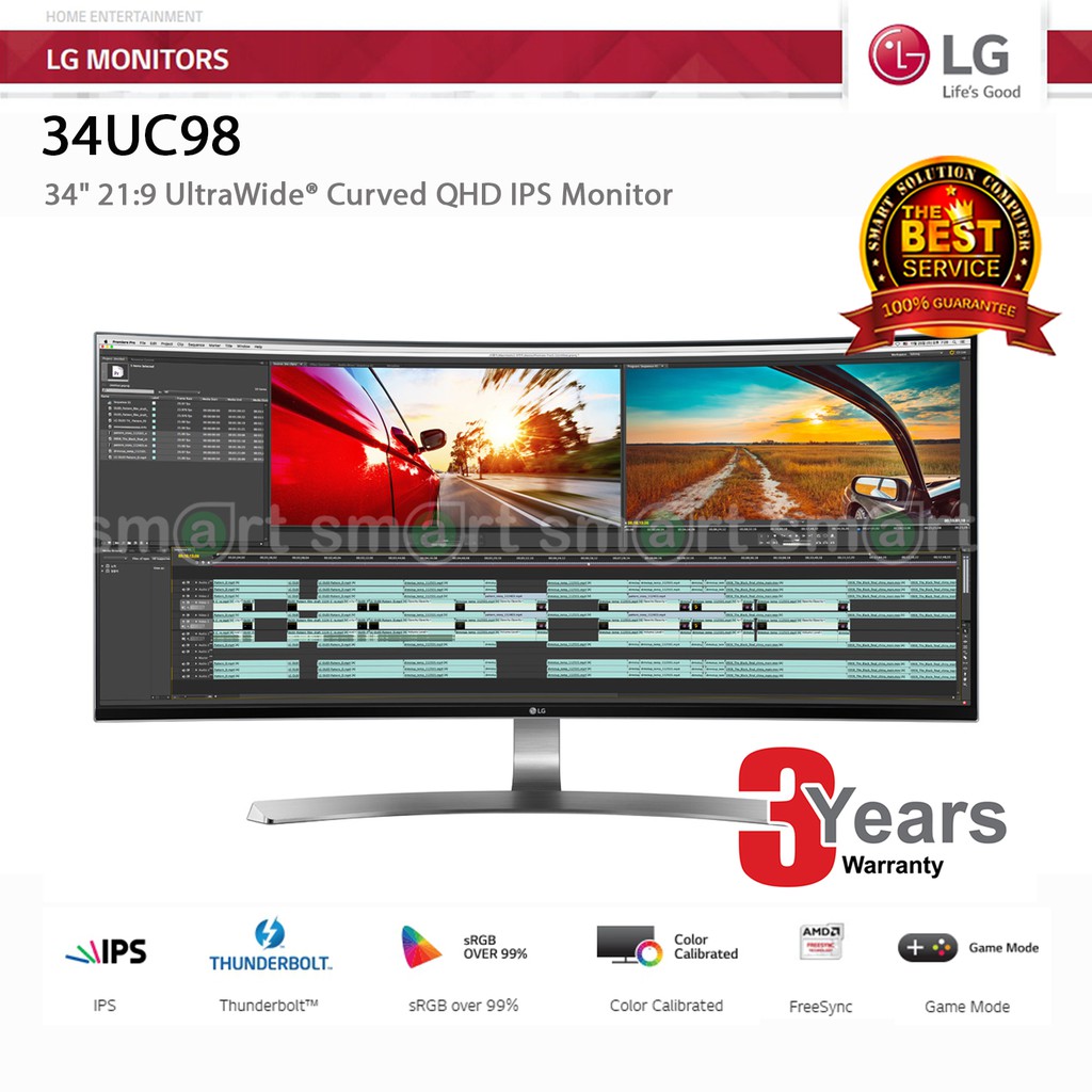 LG 34UC98-W 34" Curved UltraWide QHD IPS Monitor | Shopee Thailand