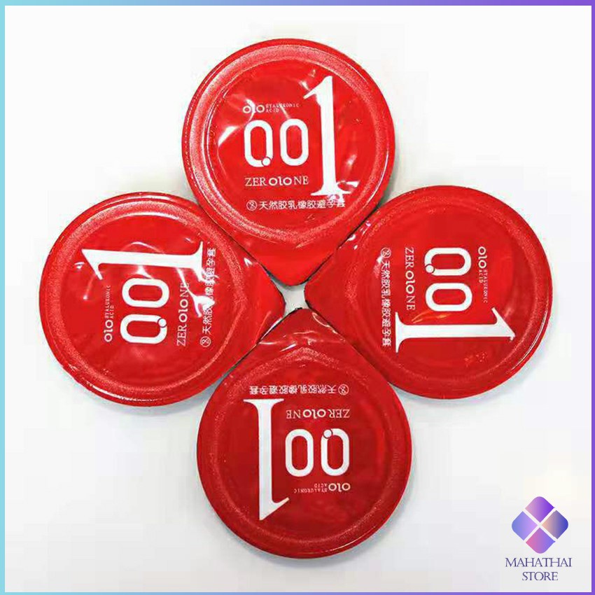 MahaThai ถุงยางอนามัยบางเฉียบ 0.001 มม. Olo 001 Comdoms (1ชิ้น) สารหล่อลื่นแบบธรรมชาติ สัมผัสแนบ ...
