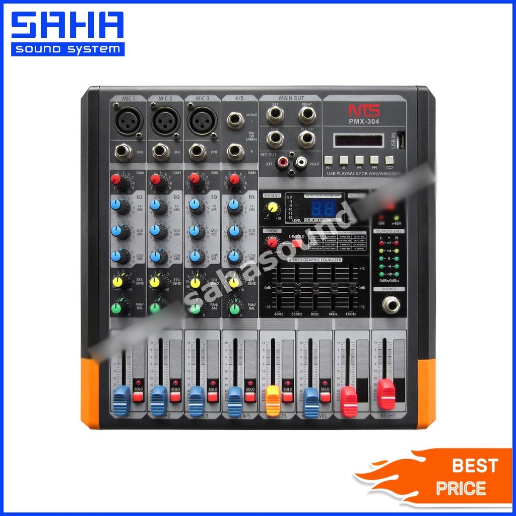 🔥ประกัน 1 ปี🔥 NTS PMX-304 POWER MIXER เพาเวอร์มิกเซอร์ 4CH เครื่องขยายเสียง บลูทูธ sahasound-สห ...