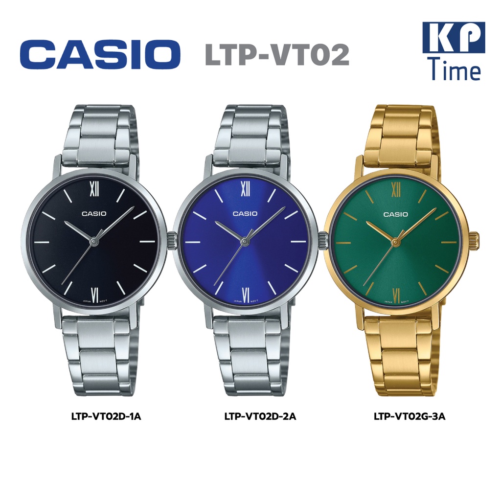 Casio นาฬิกาข้อมือผู้หญิง สายสแตนเลส รุ่น LTP-VT02 ของแท้ประกันศูนย์ ...