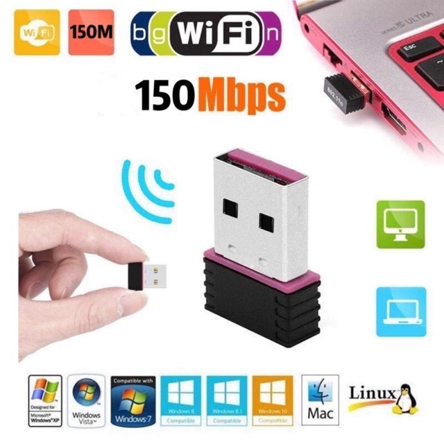 Mini USB WiFi Adapter N 802.11 b/g/n Wi-Fi Dongle 150Mbps ตัวรับสัญญาณ ...