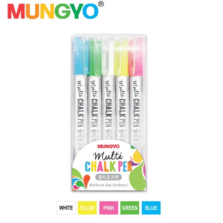 ชุดปากกา CHALK 5 สี MUNGYO Multi Chalk Pen Set 5 colors | Shopee Thailand
