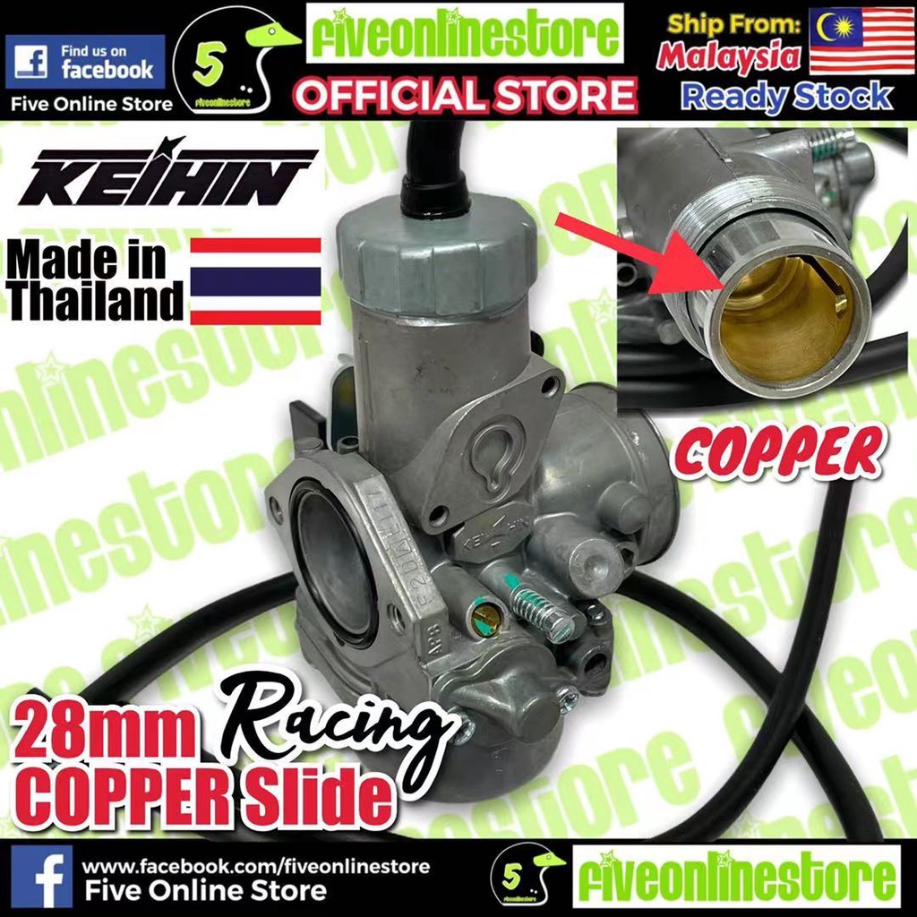 Keihin คาร์บูเรเตอร์ WAVE 125 22 มม.24 มม.28 มม.COPPER สไลด์ไทย/ญี่ปุ่น W125 W125s 125x WAVE125 ...