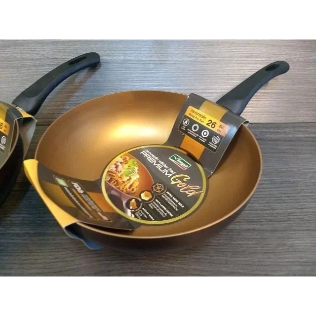 กระทะ เคลือบรุ่น Premium Gold ของthai stainless steel | Shopee Thailand