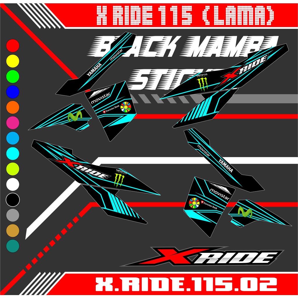 Striping Xride / X RIDE 115 Lama Variations สติกเกอร์ Skotlet Lis List ...