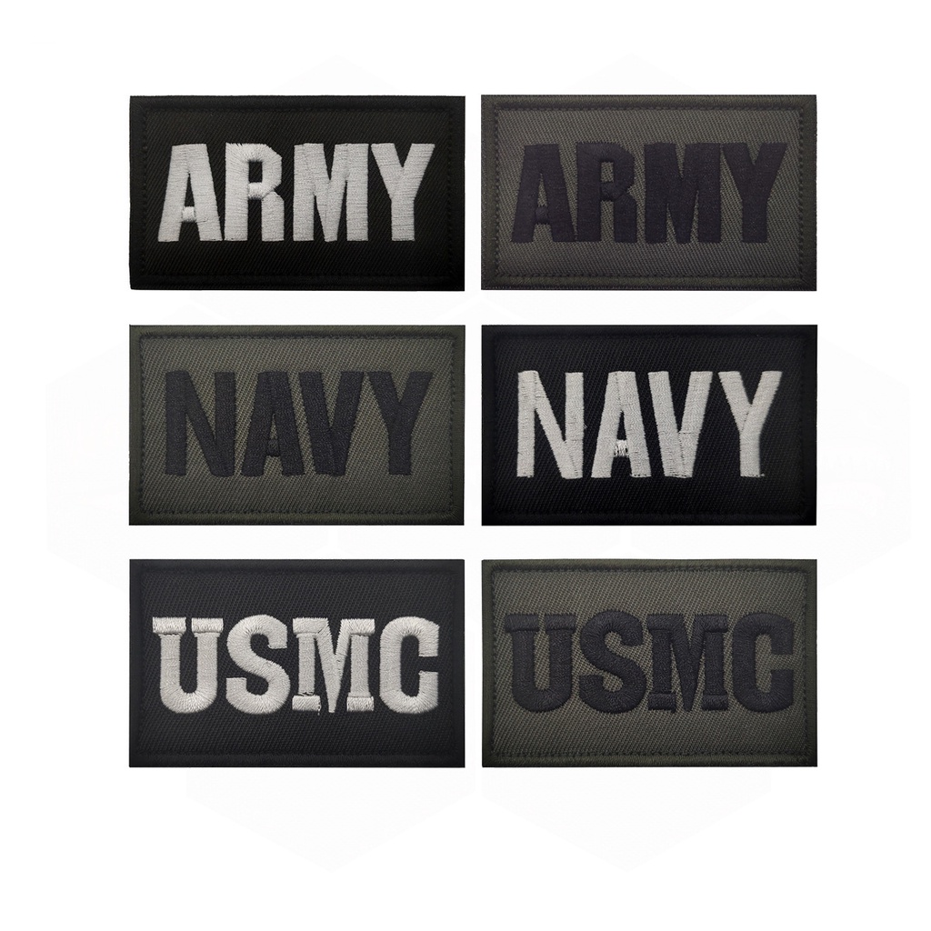 Velcro Patch เย็บปักถักร้อยสามมิติ ARMY NAVY USMC ตัวอักษรภาษาอังกฤษ ...