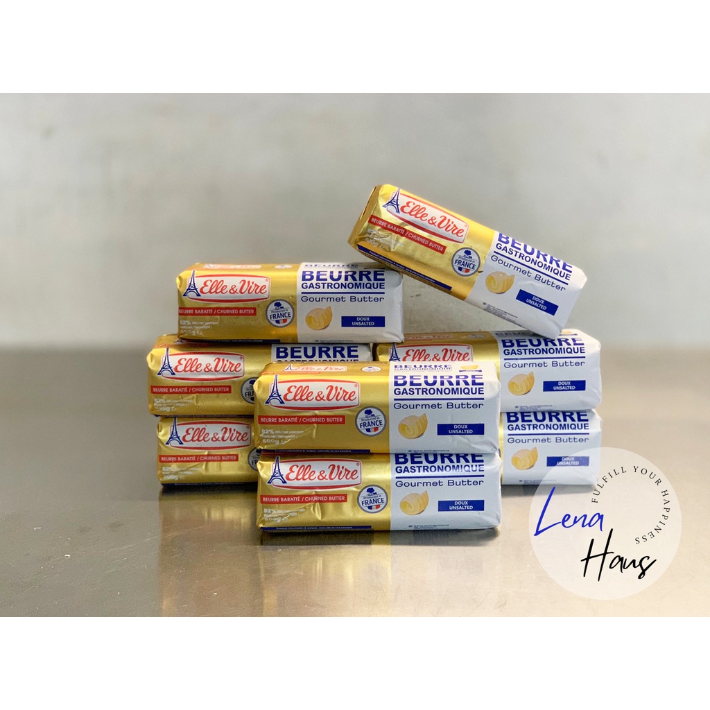 Unsalted Gourmet Butter 82% fat Elle & Vire เนยจืด เอล เล วีฆ์ ขนาด 250 ...