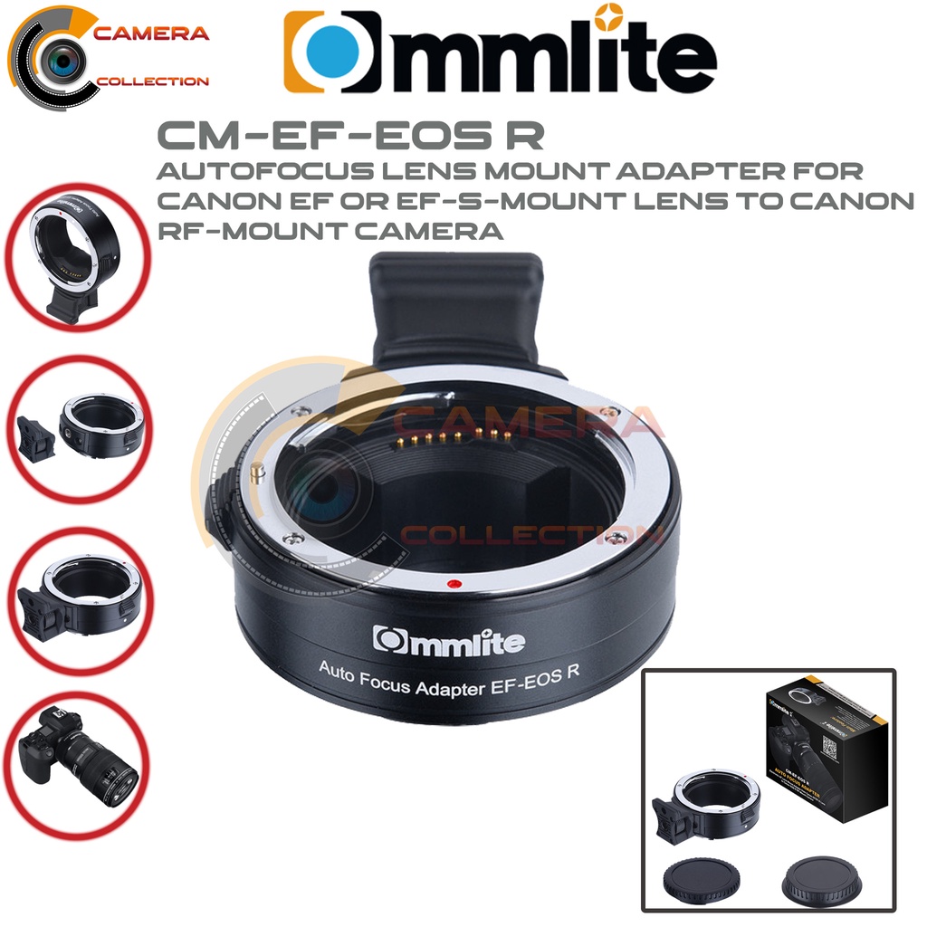 Commlite CM-EF-EOS R อะแดปเตอร์เมาท์เลนส์โฟกัสอัตโนมัติ สําหรับเลนส์ Canon EF หรือ EF-S-Mount ...
