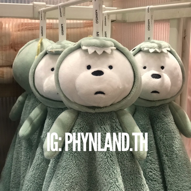 ผ้าเช็ดมือ We bare bears ‘Ice bear’ X Costume ‘Dinosaur’ | Shopee Thailand