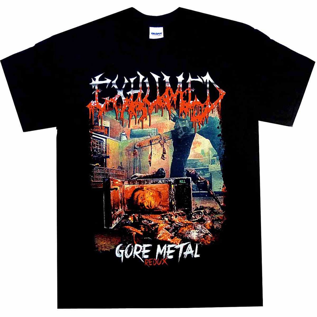 คอลูกเรือเสื้อยืดคอกลมเสื้อยืด พิมพ์ลาย Exhumed Gore Metal Reduxผ้าฝ้าย ...