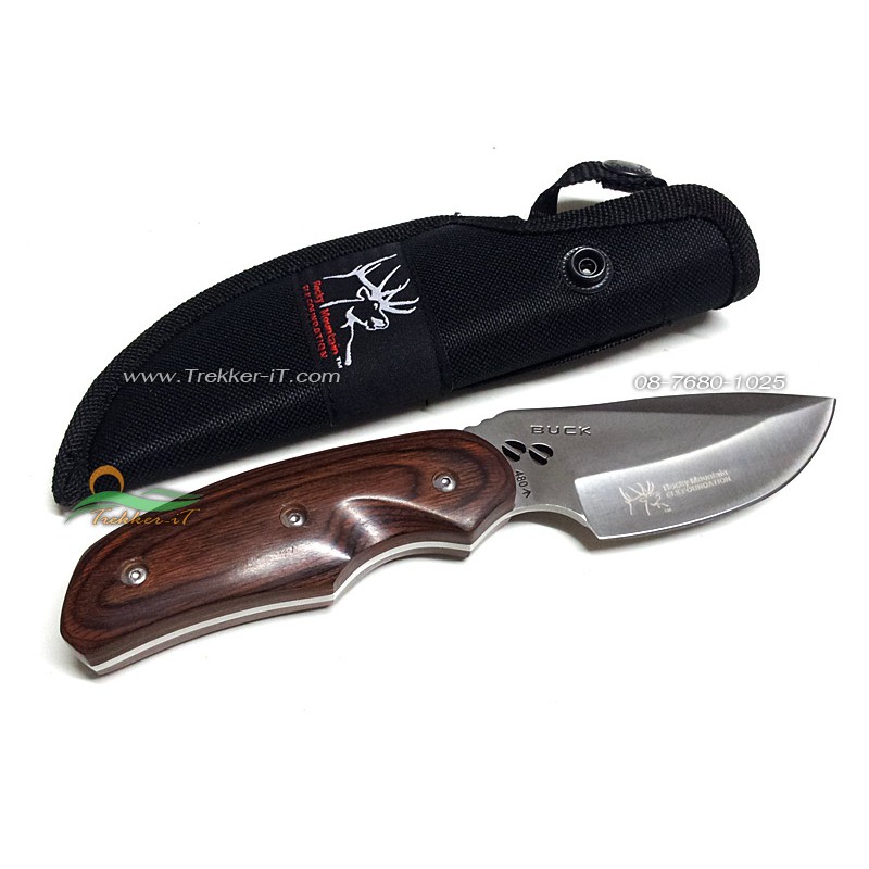 BUCK 480 RMEF มีดเดินป่า แค้มปิ้ง ด้ามไม้แท้ พร้อมซองพก ใบมีดคมมาก ...