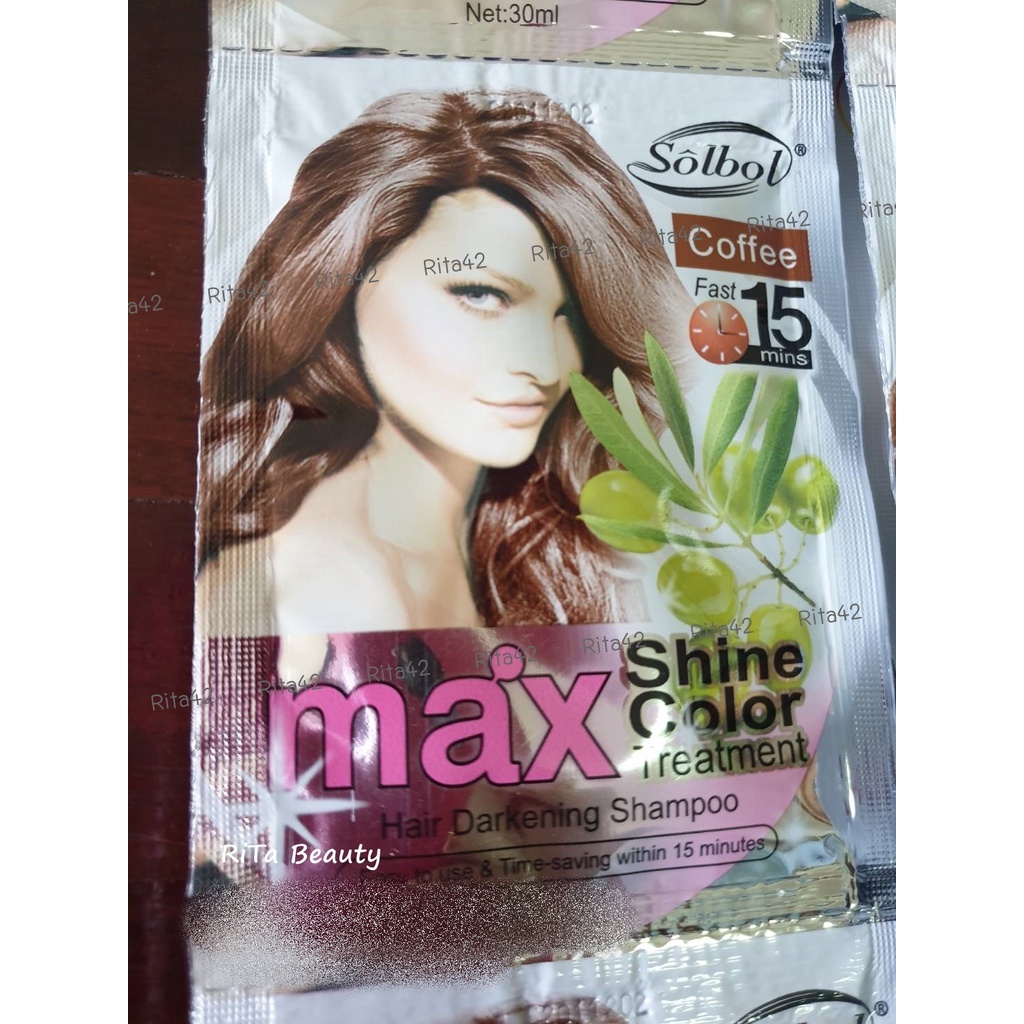 ยาสระเปลี่ยนสีผม Solbol Coffee สมุนไพรย้อมผม ปิดผมขาว - สีกาแฟ Max ...