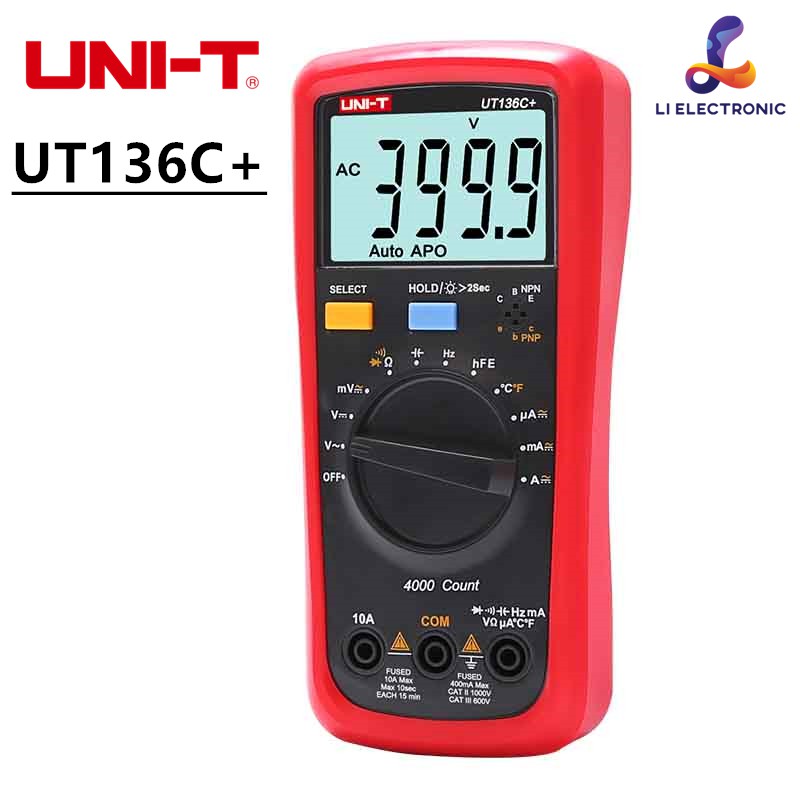 UNI-T UT136C+ 136B+ LCD Digital Multimeter เครื่องวัดกระแสไฟตรง DC / AC ...