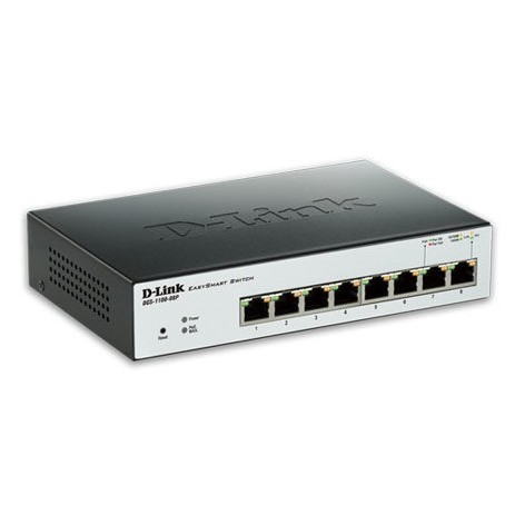 D-LINK (DGS-1100-08P) Gigabit Switching Hub 8 Port PoE Smart Managed (7 ...
