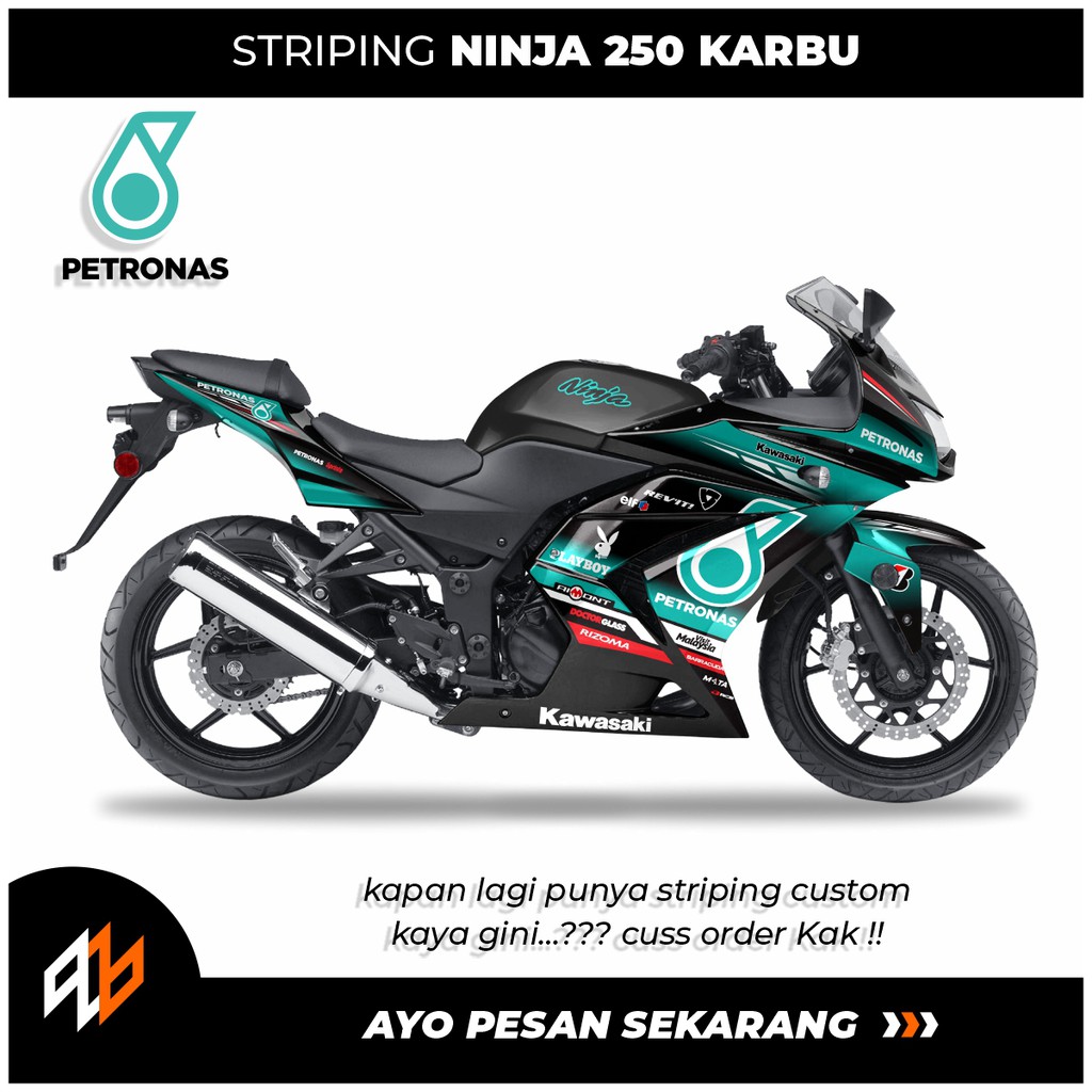 STRIPING ninja 250 CARBU Petronas / สติ๊กเกอร์คาร์บูเรเตอร์นินจา ...