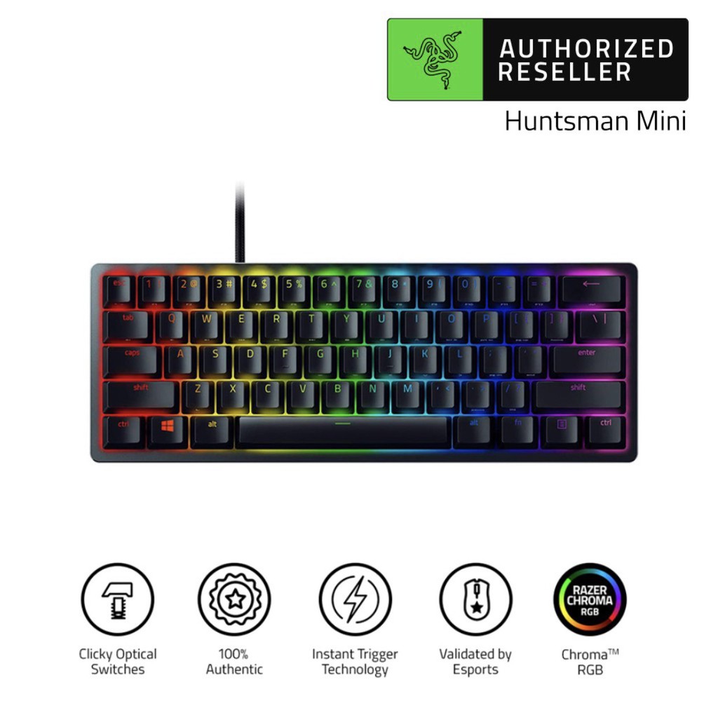 (12.12)พร้อมส่ง📌 คีย์บอร์ด Razer Huntsman Mini 60% ของแท้ 1000% ประกัน ...