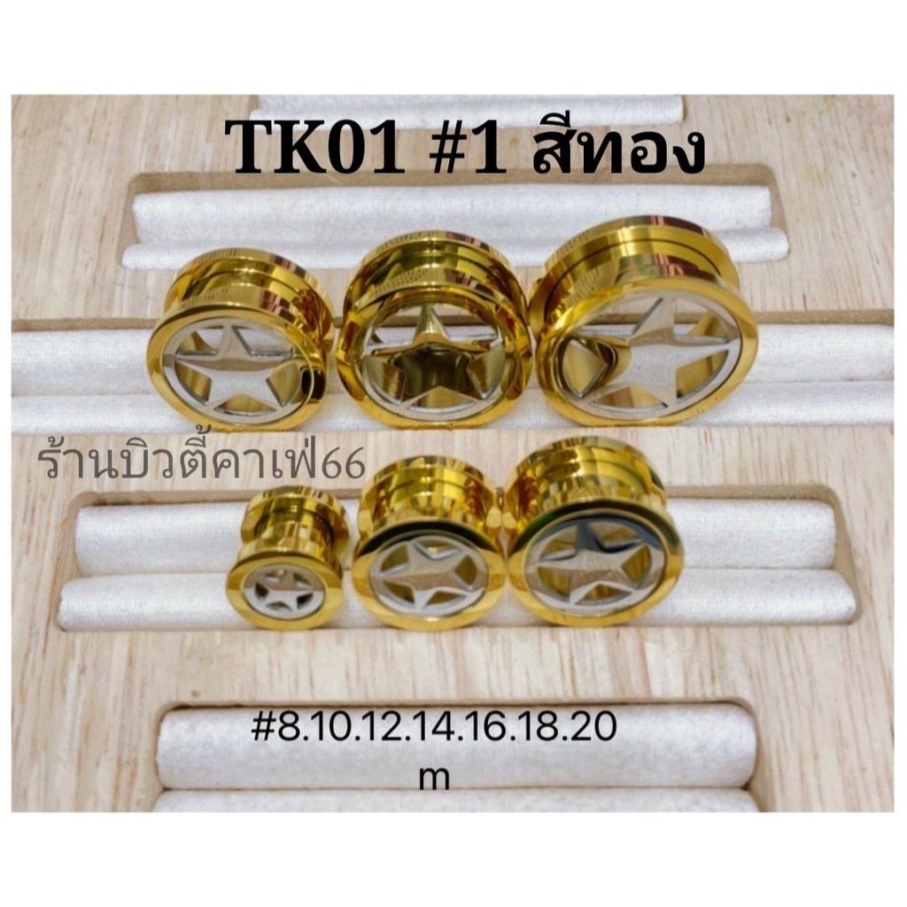 TK01 #1 (1 pc.) จิวตาไก่ ฉลุดาว สแตนเลสแท้ Stainless Steel 316L จิวหูตา ...