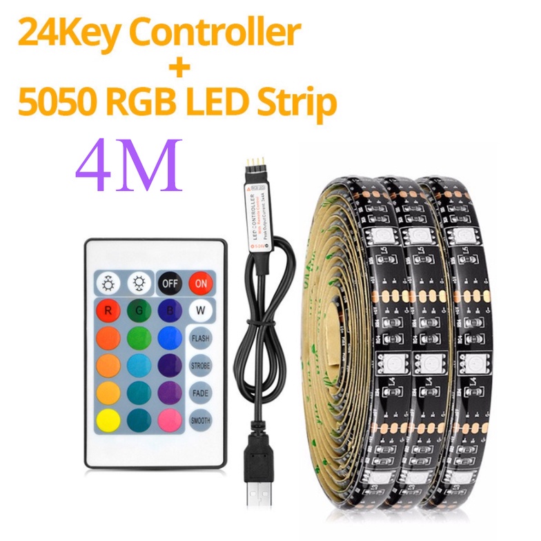 20M LED strip RGB with 24-key remote control ไฟติดห้อง ไฟ LED แบบเส้น ...