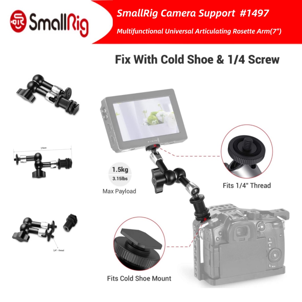 SmallRig Camera Articulating Rosette Arm (7") 1497 | Shopee Thailand