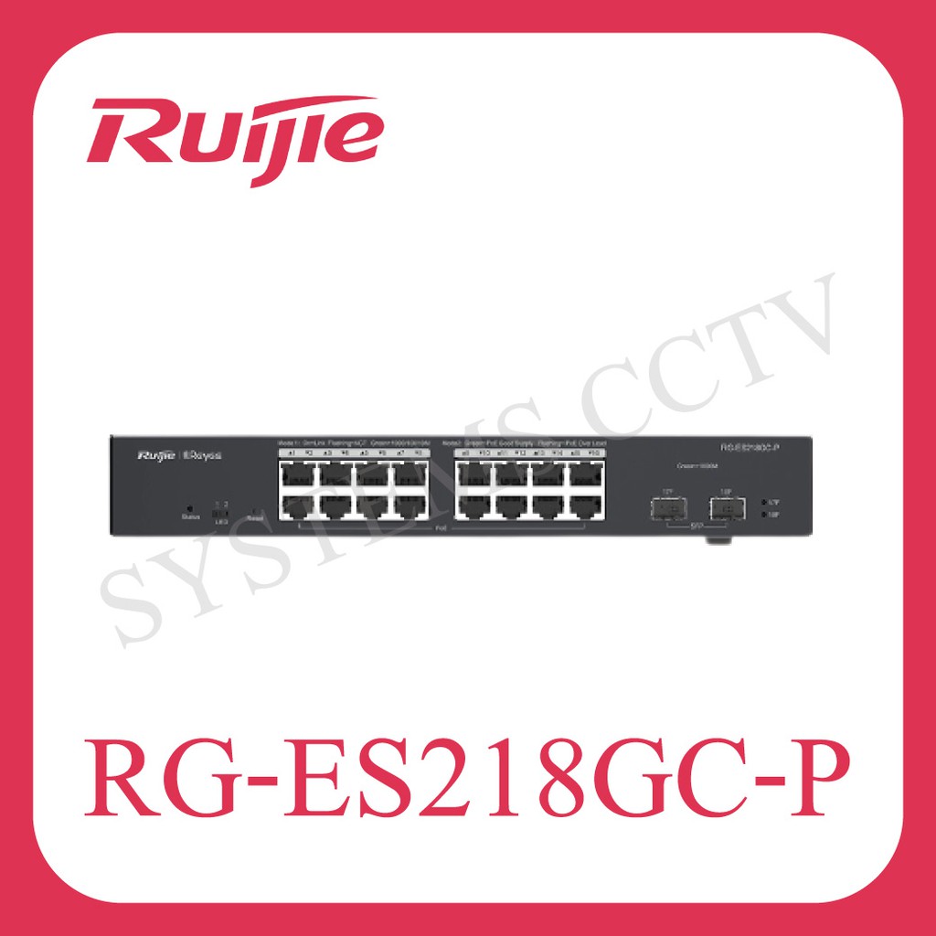 Reyee RG-ES218GC-P Cloud Managed Smart POE Switch 16 Port Gigabit, 16 Port POE 240W | Shopee ...