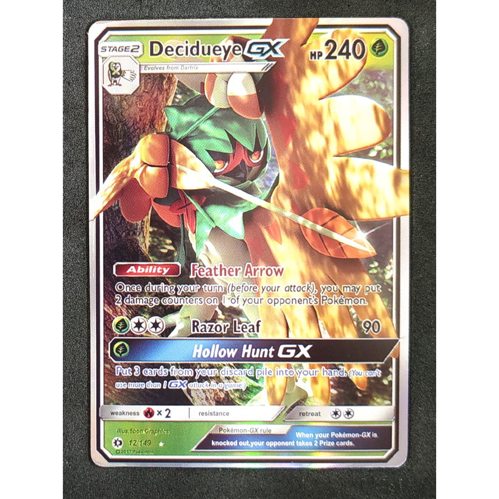 Decidueye GX 12/149 จูไนเปอร์ Pokemon Card (เคลือบพลาสติก) ภาษาอังกฤษ ...