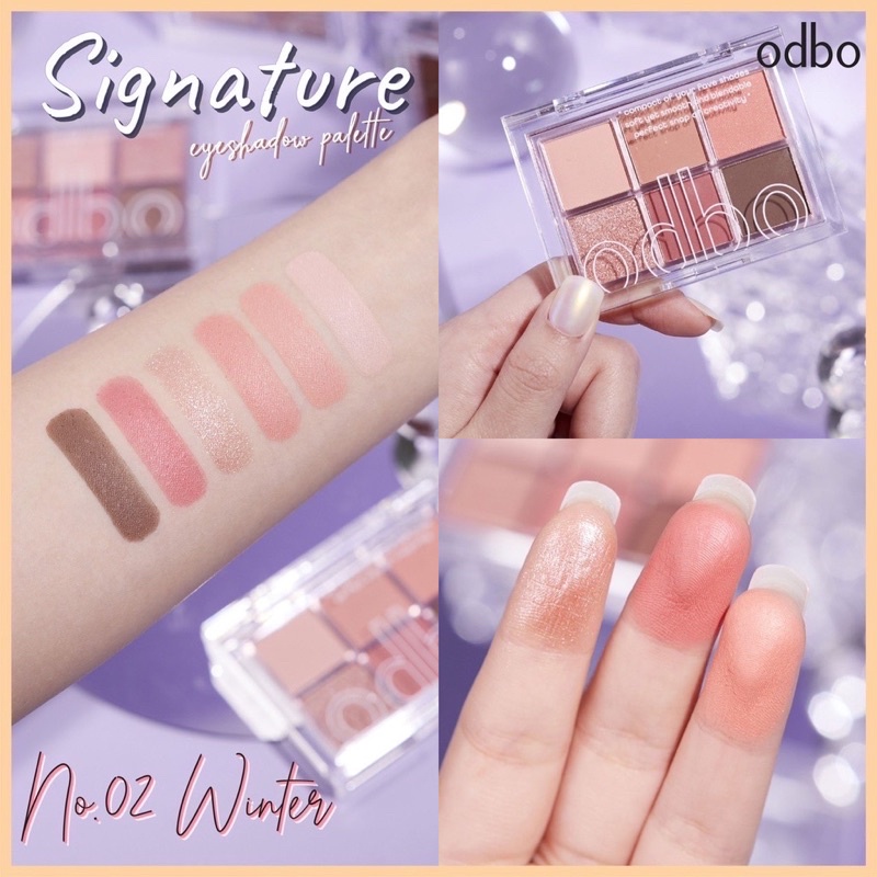 ODBO SIGNATURE EYESHADOW PALETTE OD276โอดีบีโอ อายแชโดว์ ซิกเนเจอร์ พาเลท 6 สี เม็ดสีแแน่น ติดทน ...