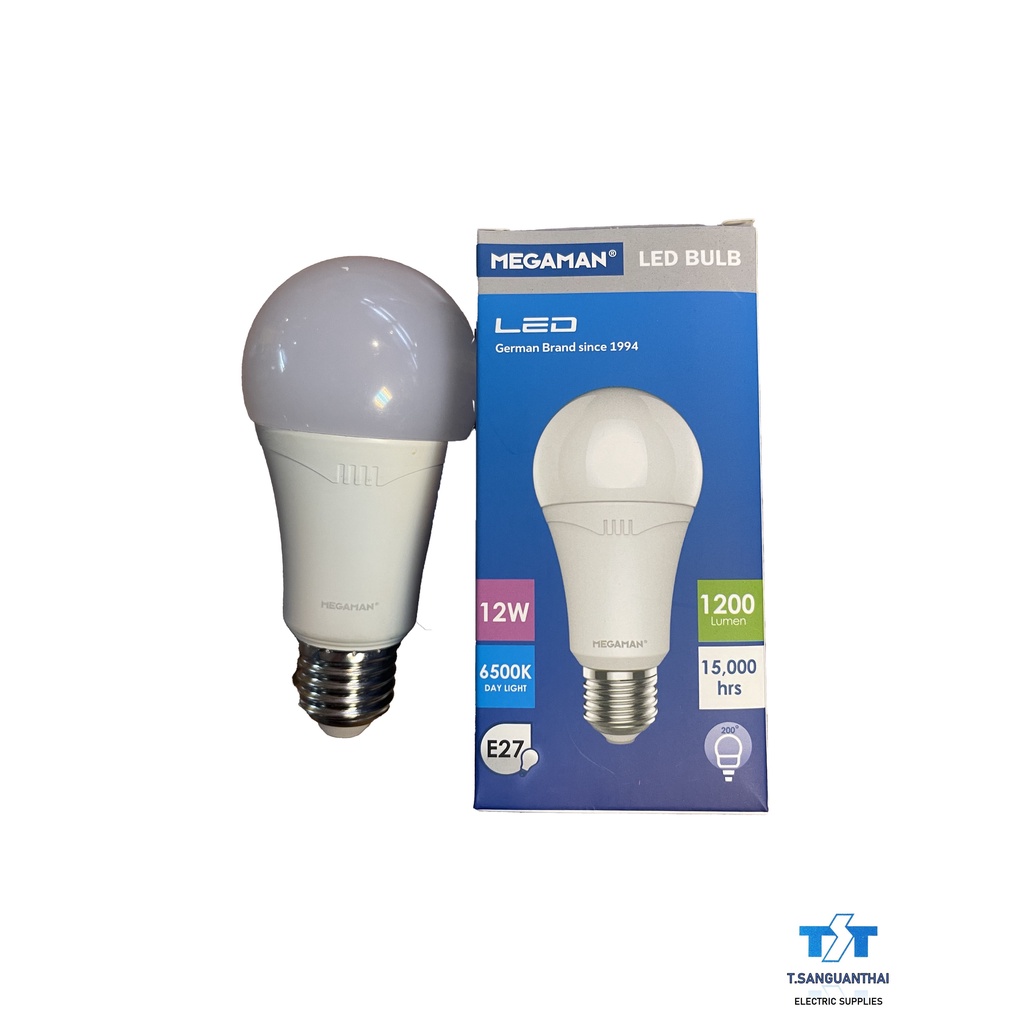 เมกาแมน Megaman หลอดไฟ LED ขั้ว E27 รุ่น A Bulb ขนาด 12W 6500K แสงเดย์ไลท์ | Shopee Thailand