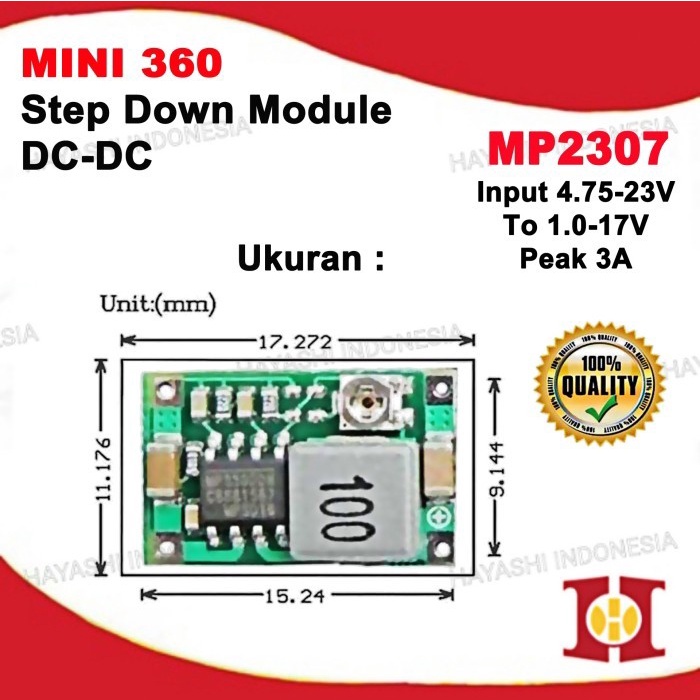 Mini 360 DC Step Down Buck Converter โมดูลไฟ DC MP2307 | Shopee Thailand