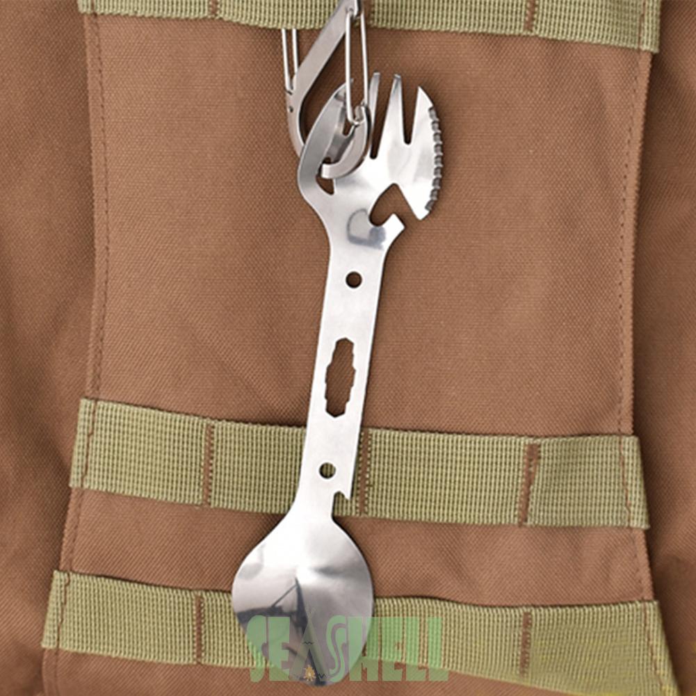 Seashell02* Multifunctional Stainless Steel EDC Spork Fork Spoon Wrench ...