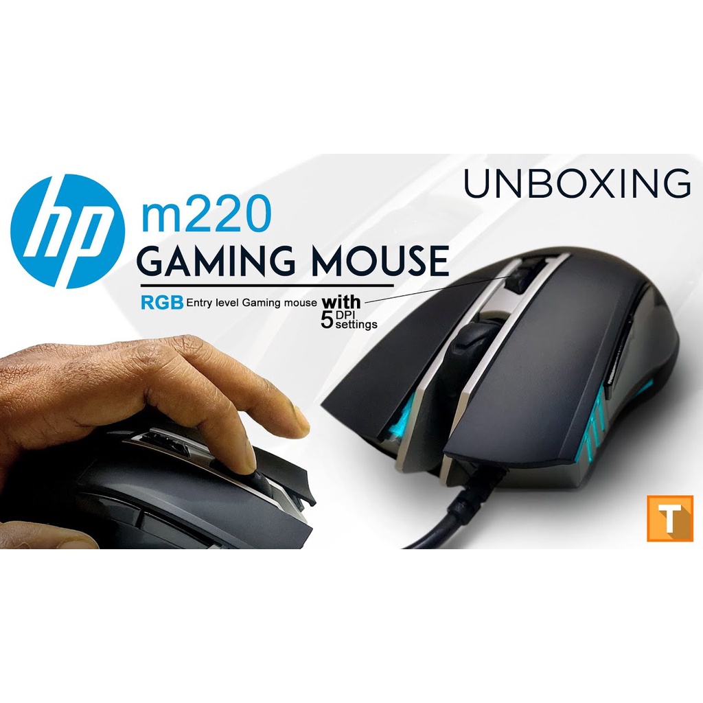 HP M220 เมาส์สำหรับเล่นเกมแบบใช้สายออปติคอลเซนเซอร์ 7 ปุ่มและปรับได้ 6 ...