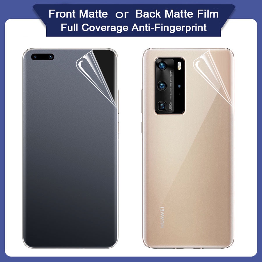 ฟิล์มไฮโดรเจล กันรอยหน้าจอ หน้า หลัง เนื้อแมตต์ กันรอยนิ้วมือ สําหรับ Huawei P20 P30 Pro P40 ...